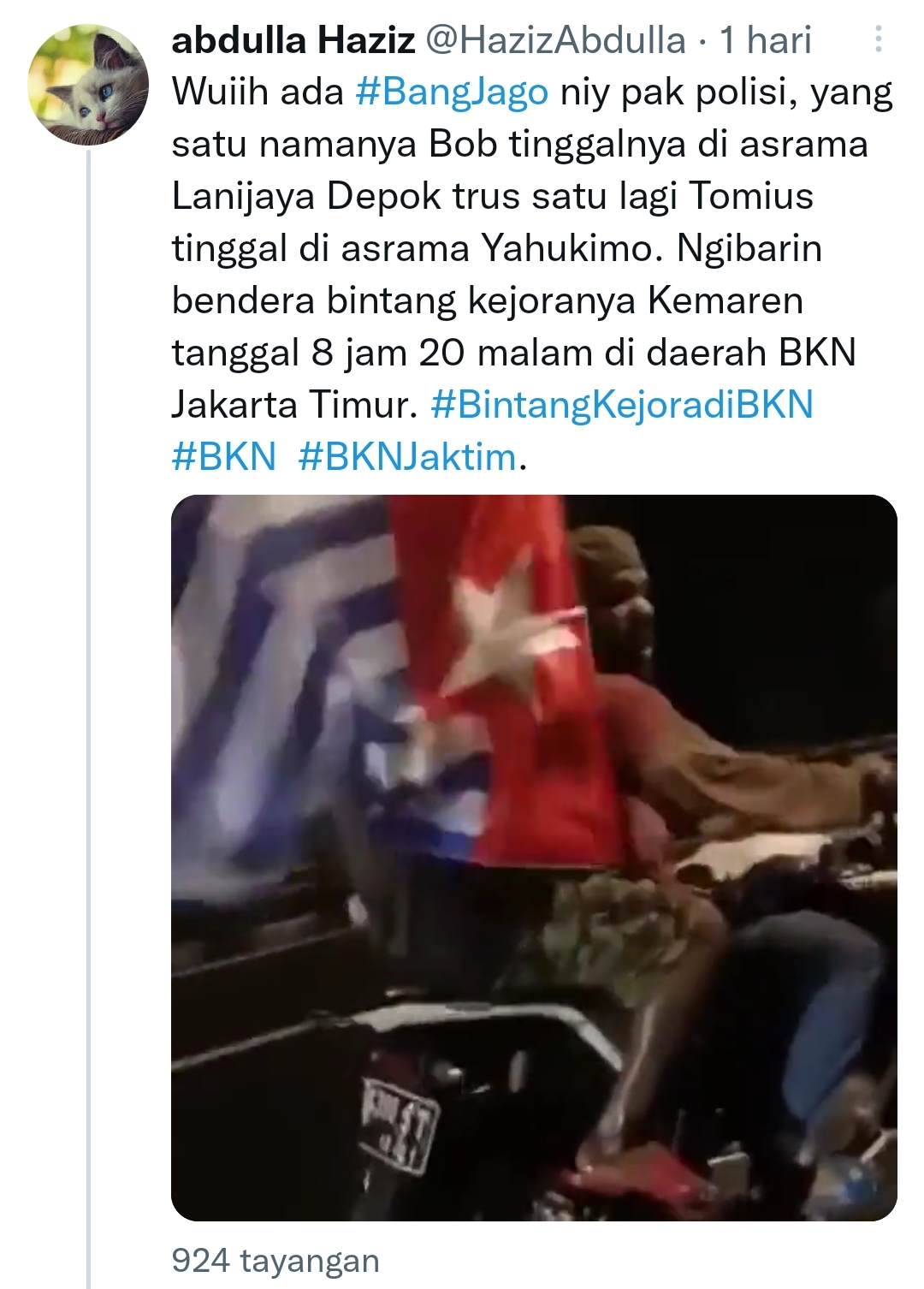 Beredar Video Aksi Pengibaran Bendera OPM di Cililitan - Aktual.com